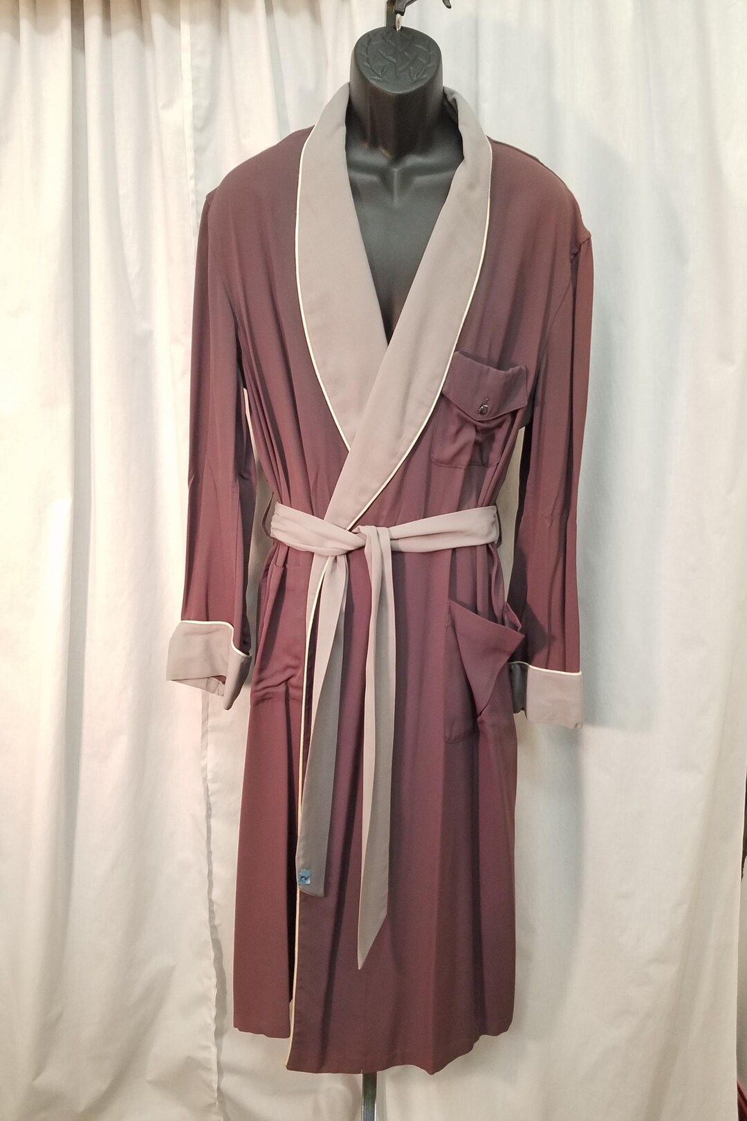Vintage 1960's State-o-maine Younker's Rayon Muted Purple W Gray ...