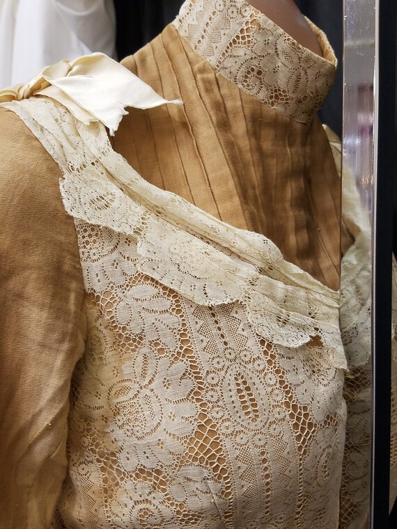 Authentic 1900s Edwardian Victorian Cream Linen w Lac… - Gem