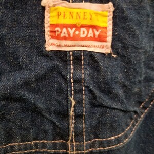 Vintage 1950s JC Penny Pay Day Dark Blue Denim Bib Overalls, Dungarees ...