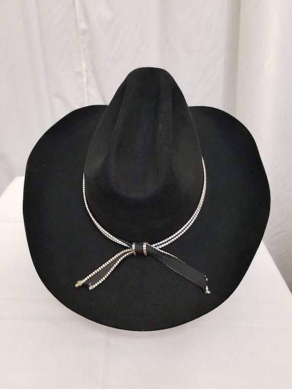Vintage 1970's Stetson Black Cowboy Hat Size 7 1/8, Western Vintage 1970's Stetson Black Cowboy Hat Size 7 1/8, Western