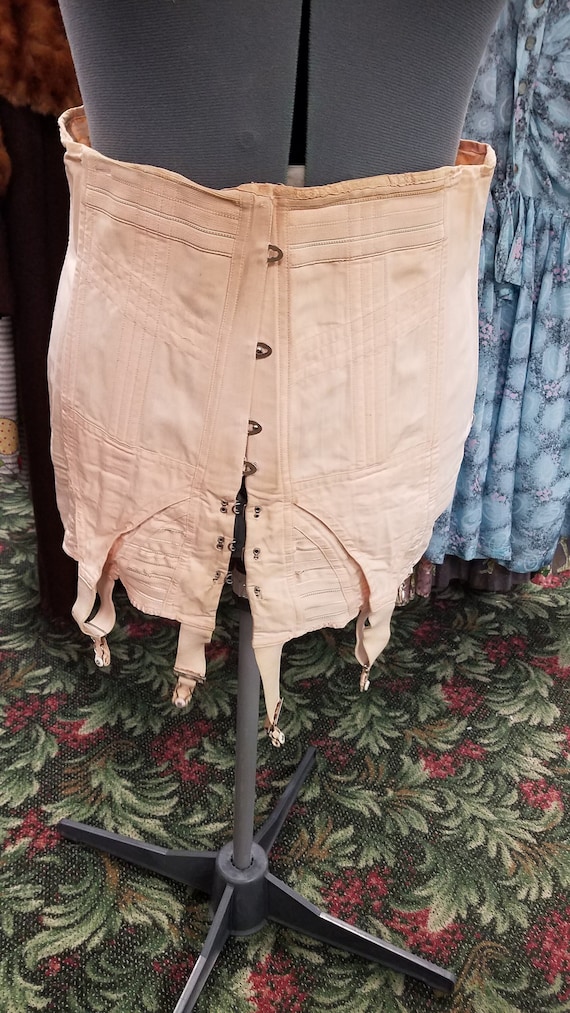 Vintage 1950s Charmode Peach Pink Lacing Girdle Corse… - Gem