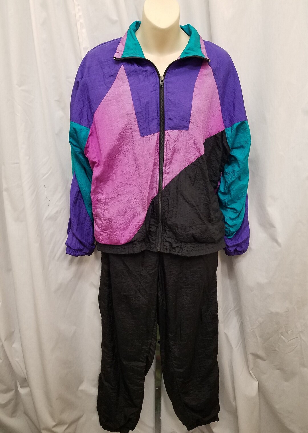 Vintage 1980's Sport Essentials Tracksuit Jogging Windbreaker Color ...