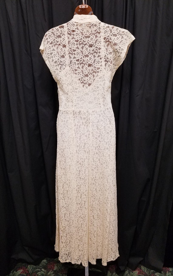 Vintage 1930s Elegant Dainty Cream Lace Sheer Glamour… - Gem