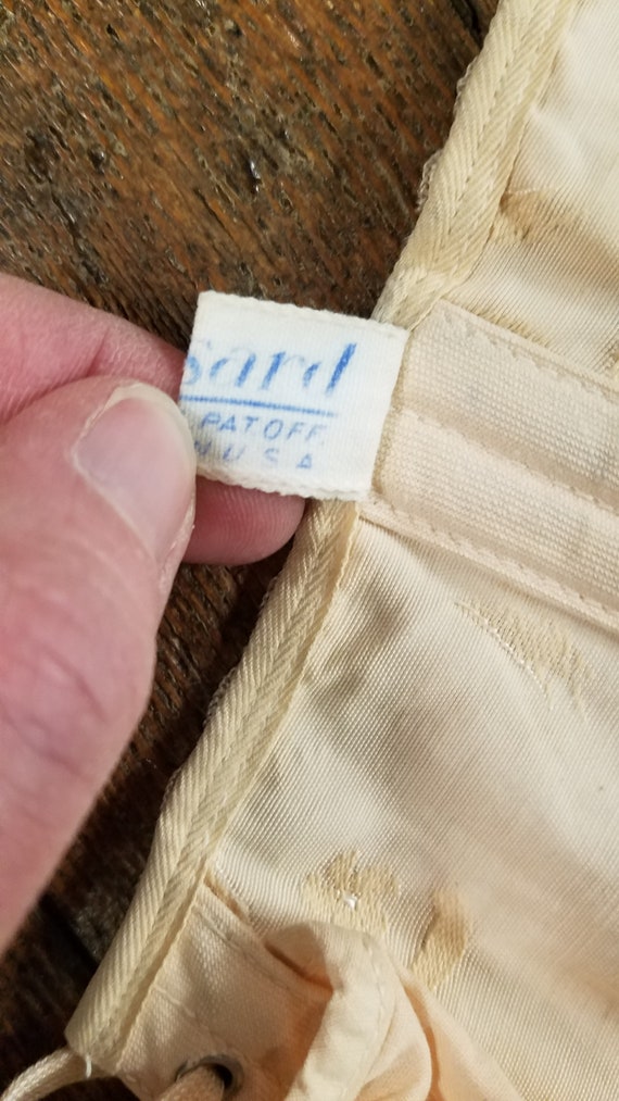 Vintage 1940's Gossard Pink Embroidered Floral Cotton… - Gem