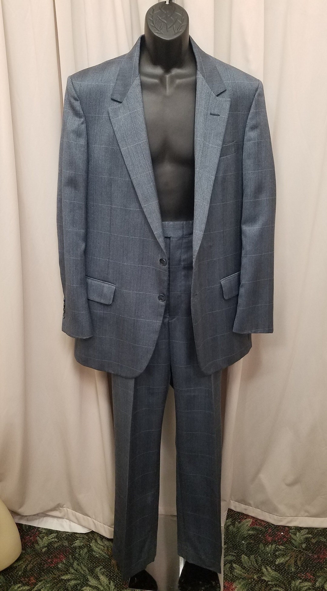Vintage 70s Sansabelt Jaymar Navy Wool Blend Western Rancher Leisure ...