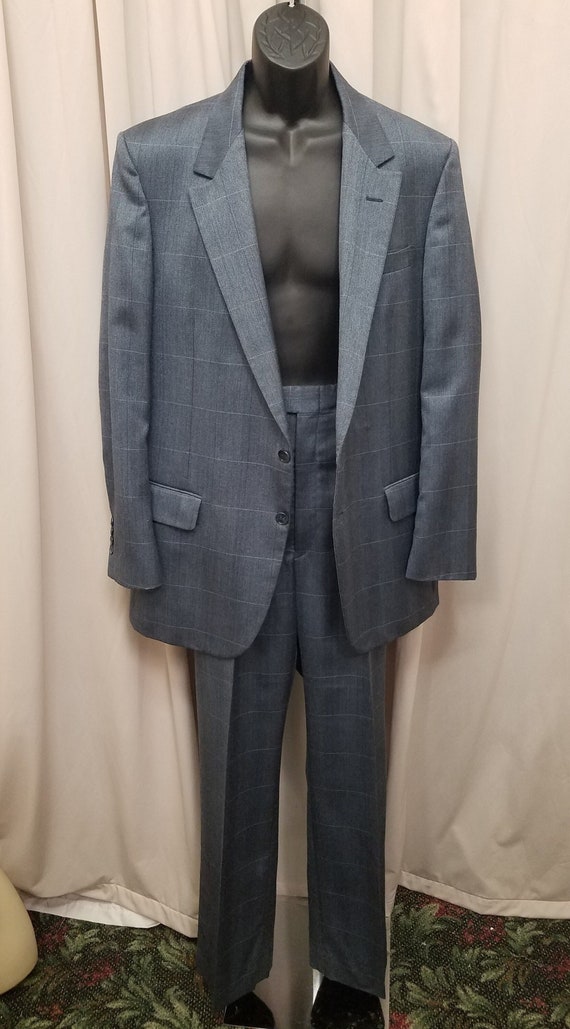 Vintage 70s Sansabelt Jaymar Navy Wool Blend Western … - Gem