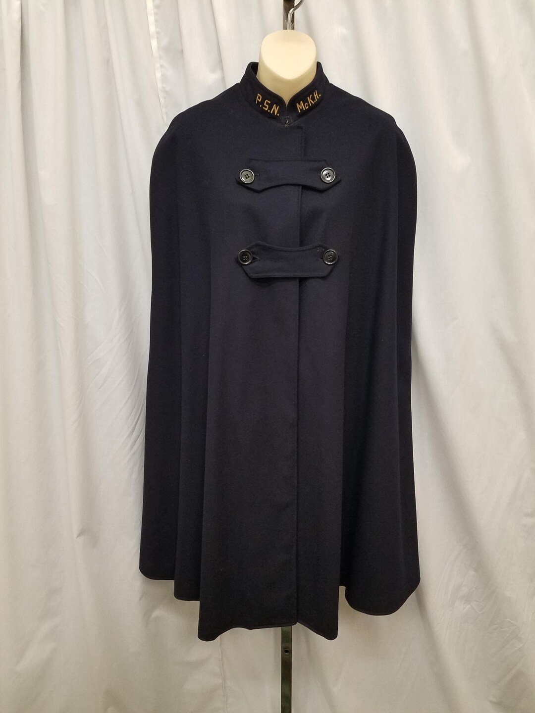 Vtg 1940s WWII Original Rosalia Nurses Apparel Nurses Cape Wool Navy ...