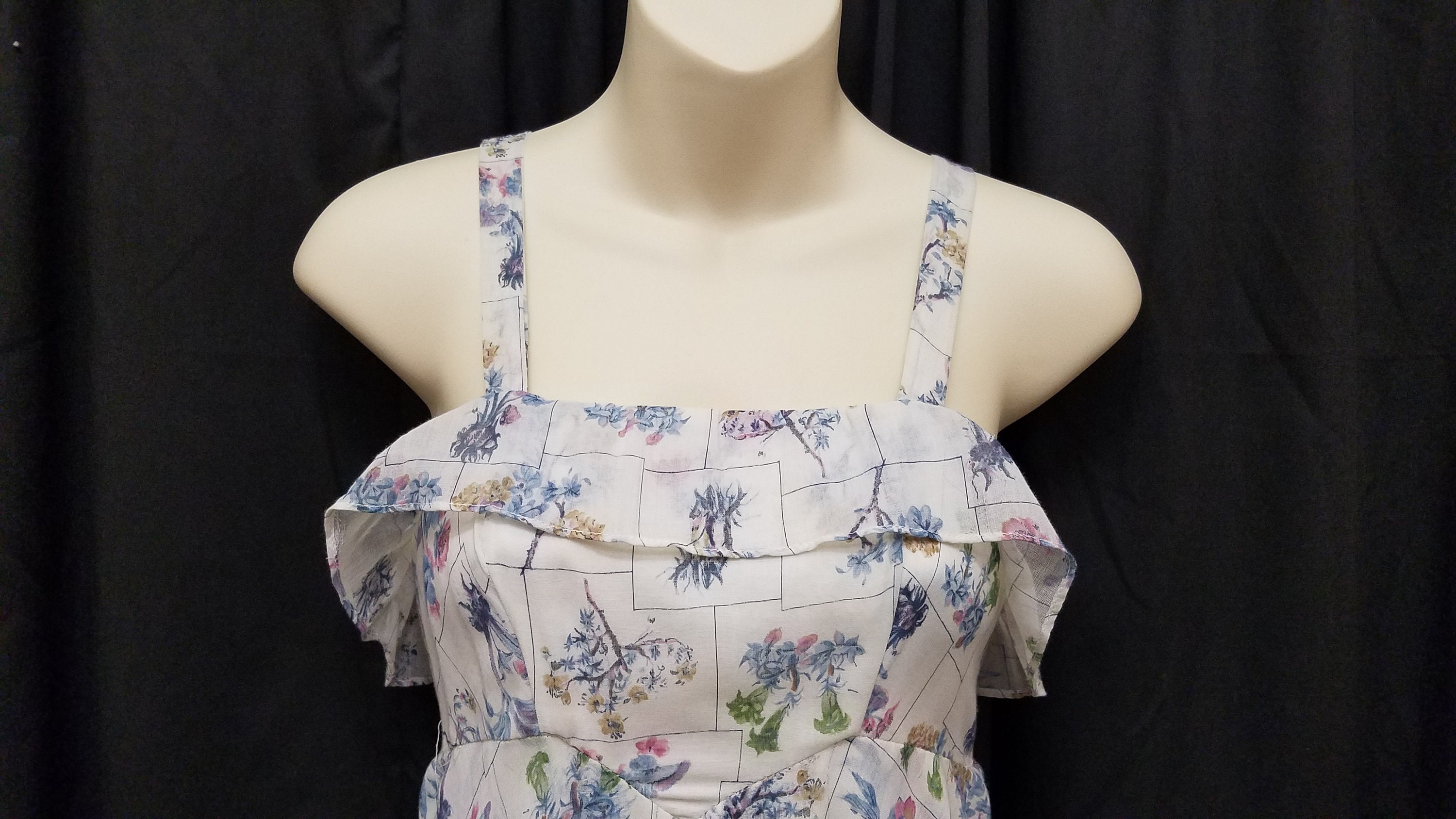 Vintage 1970s Miss Rita California White W Pretty Floral Print - Etsy