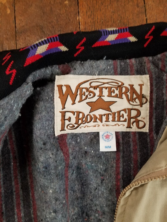 Vintage 1990s WESTERN FRONTIER Denim Jacket Medium Ro… - Gem