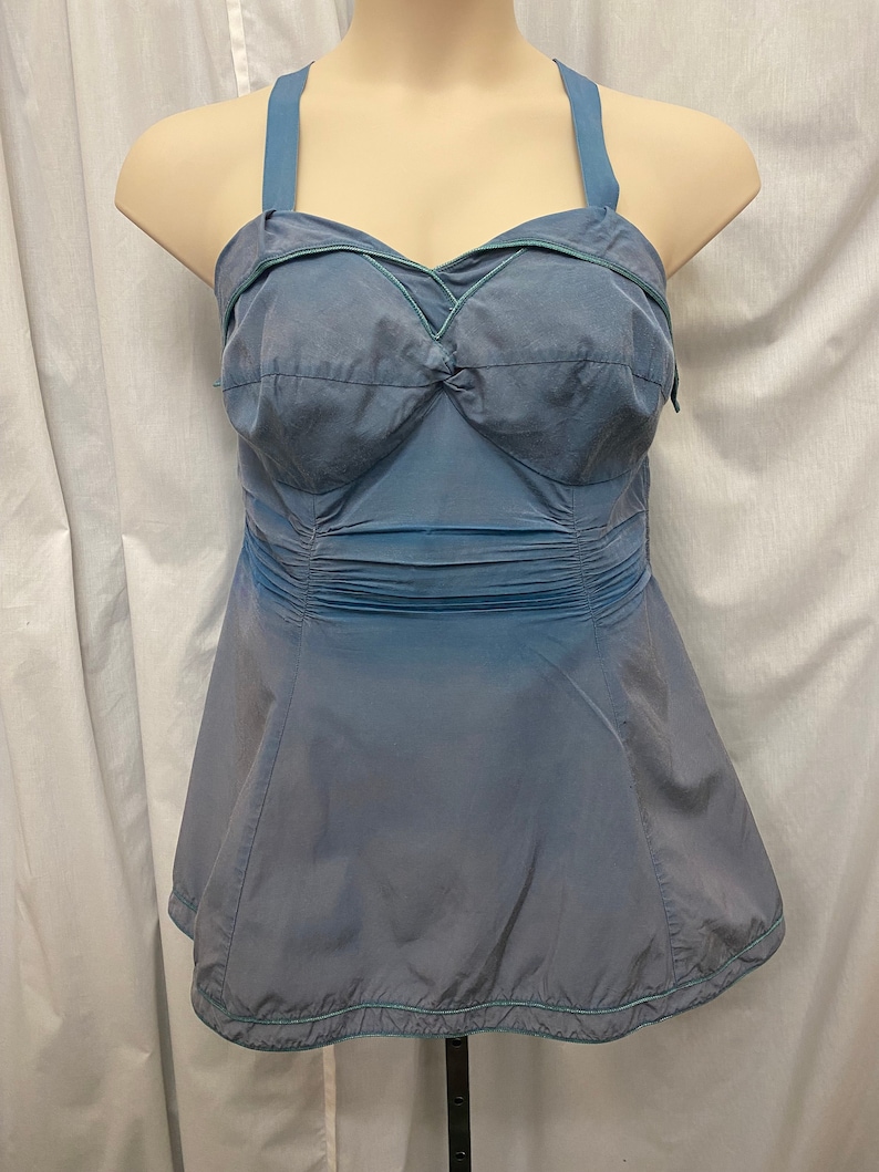 Rare Vintage Blue 2 Piece Swimsuit 1950s Play Suit Seamolds by Flexees / Size 42 - Etsy