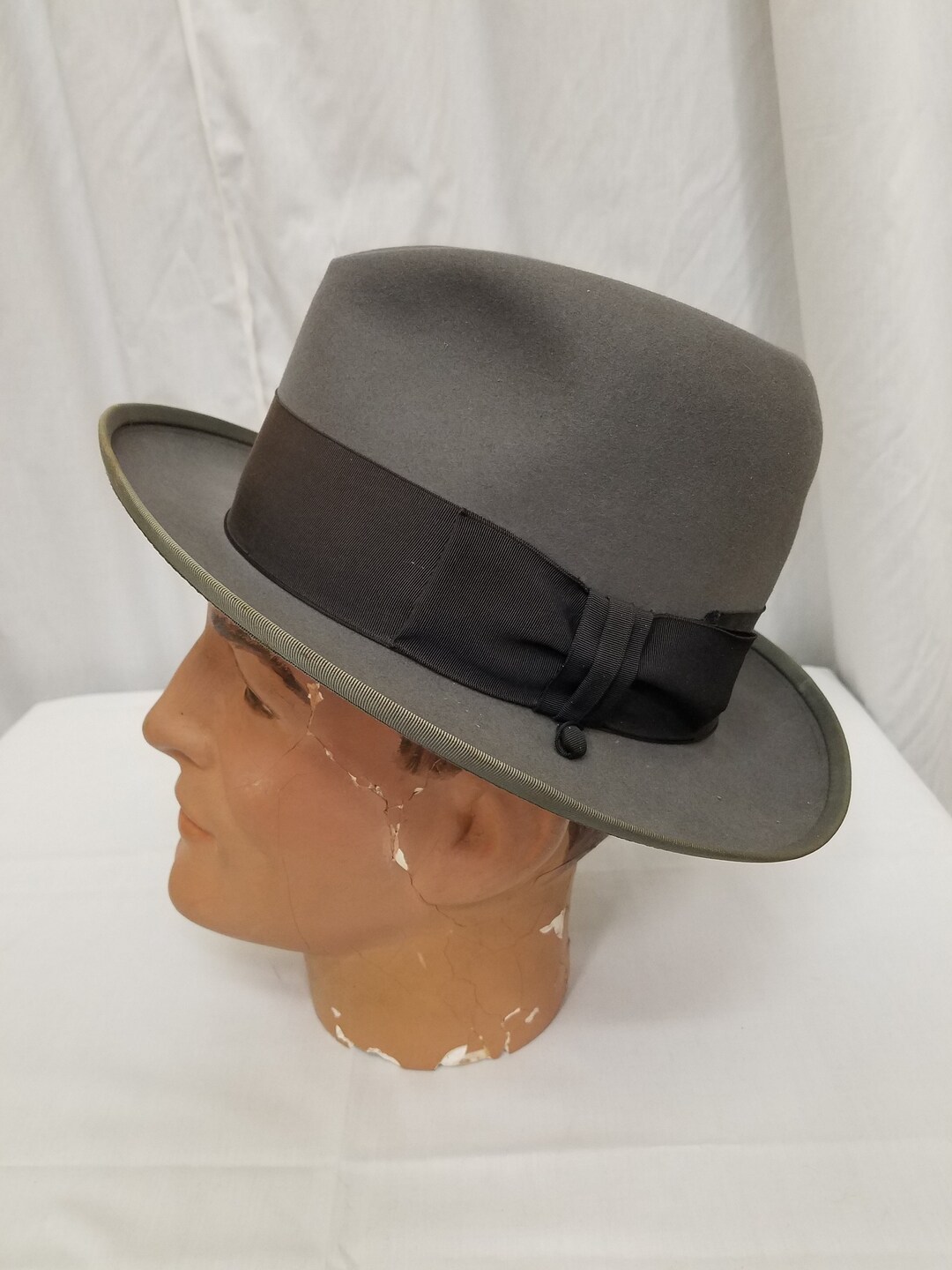 1940s Stetson Royal Deluxe Fedora Vintage 40s Dove Grey Hard Brim ...