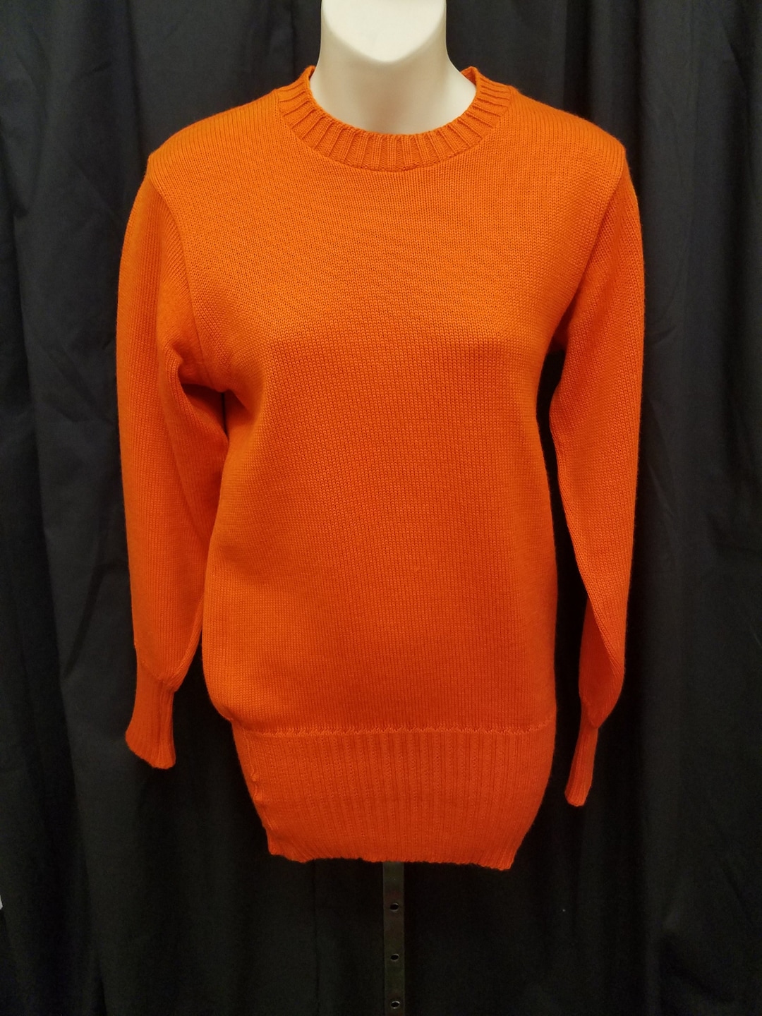 Vintage 1950s Burean Holloway Bright Orange Crew Neck Long Sleeve ...