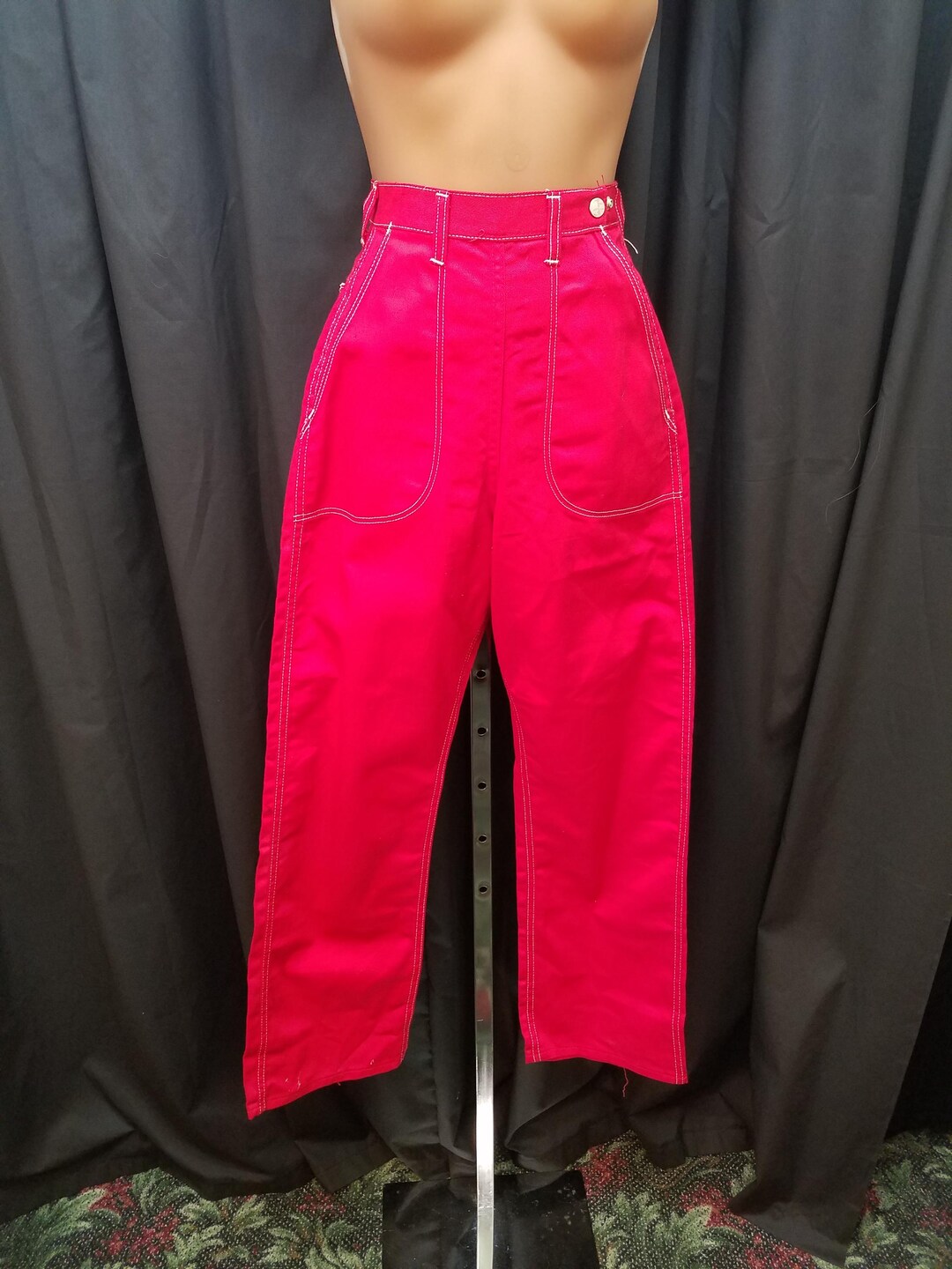 Vintage 1950s Deadstock Bright Red Jeanies Blue Bell Cotton Twill Jeans ...