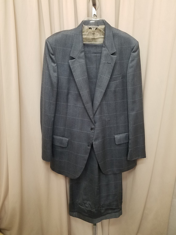 Vintage 70s Sansabelt Jaymar Navy Wool Blend Western … - Gem