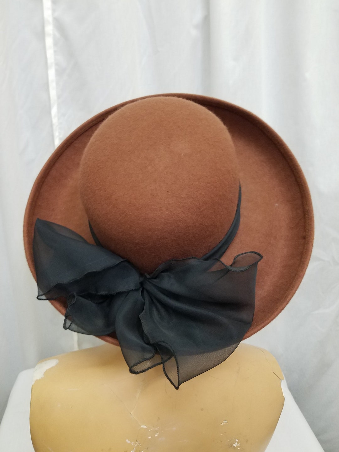 Vintage 1950s Arlin Designer Rust 100% Wool Molded Sophisticated ...