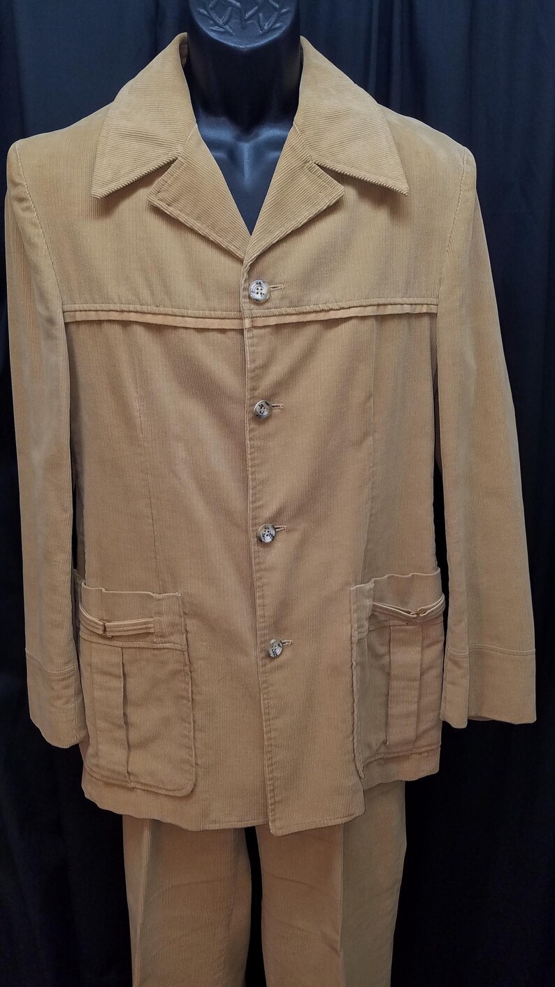 Vintage 1970s Darwood Tan Corduroy 2 Piece Western Rancher Flared ...
