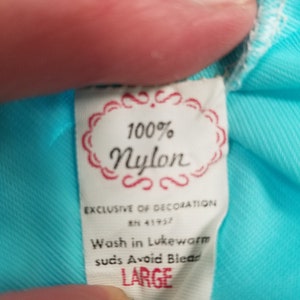 Vintage 1960s Turquoise Nylon Nightie W Chiffon Sheer Floral Accent ...