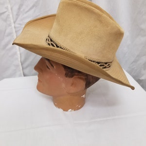 Vintage 1950’s Resistol Ranch Hand Tan Suede Cowboy Hat 7 1/8 Western ...