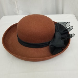 Vintage 1950s Arlin Designer Rust 100% Wool Molded Sophisticated ...