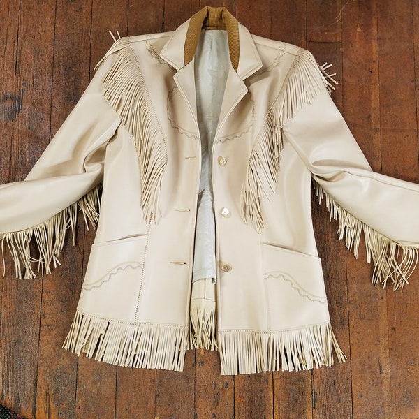 Cream Leather Jacket - Etsy
