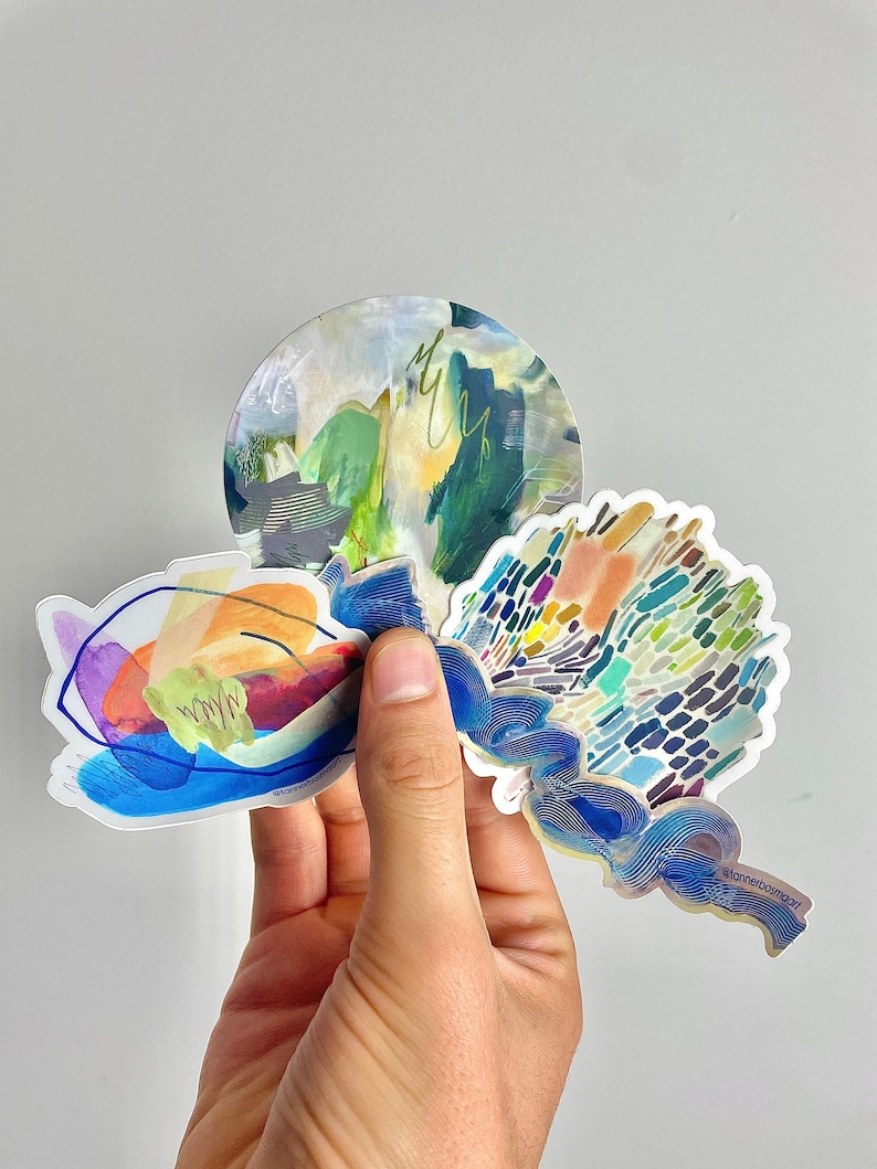 Abstract Sticker Pack 1: Original Art Unique Waterproof Vinyl Stickers ...
