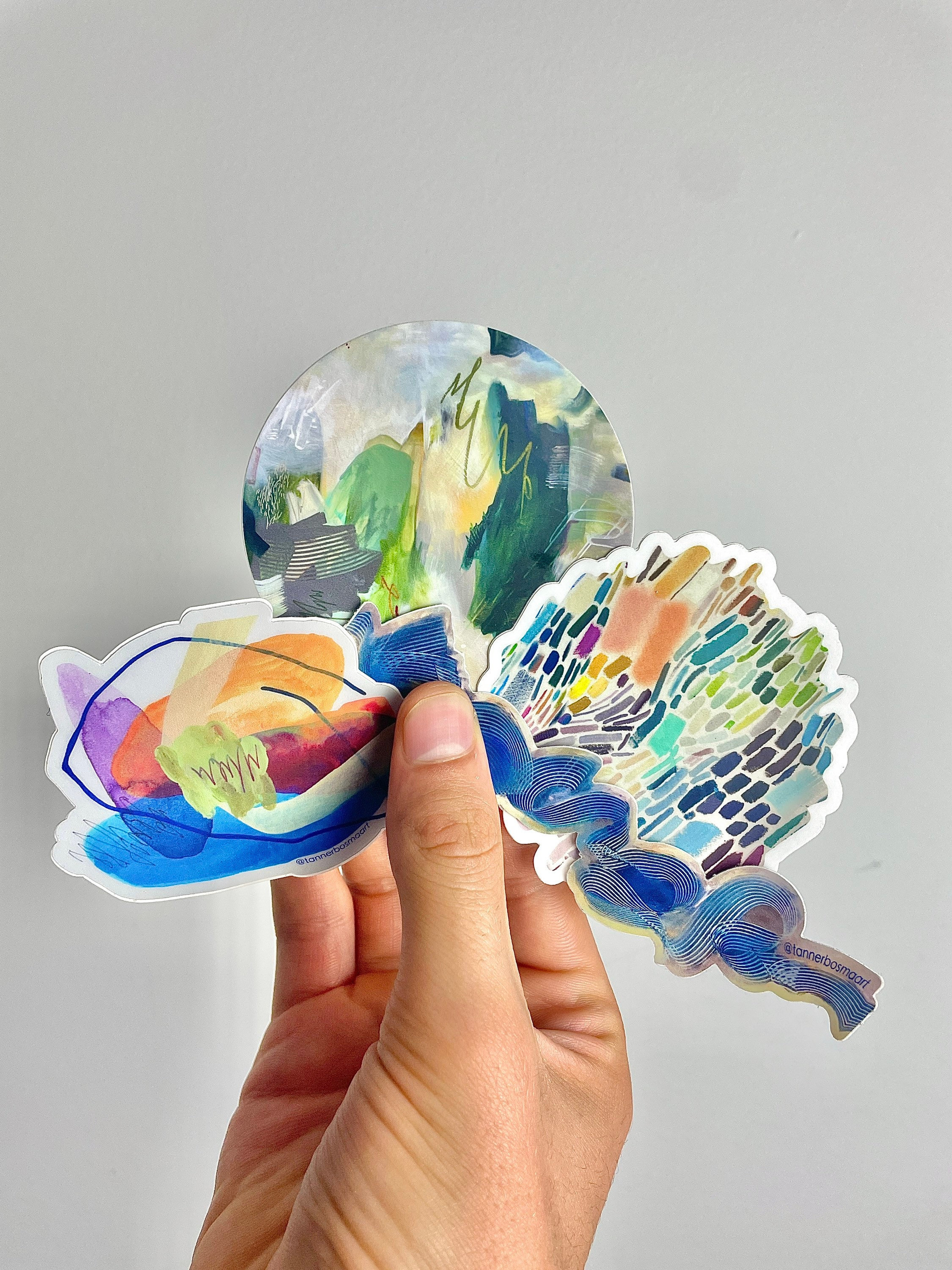 Abstract Sticker Pack 1: Original Art Unique Waterproof Vinyl Stickers ...