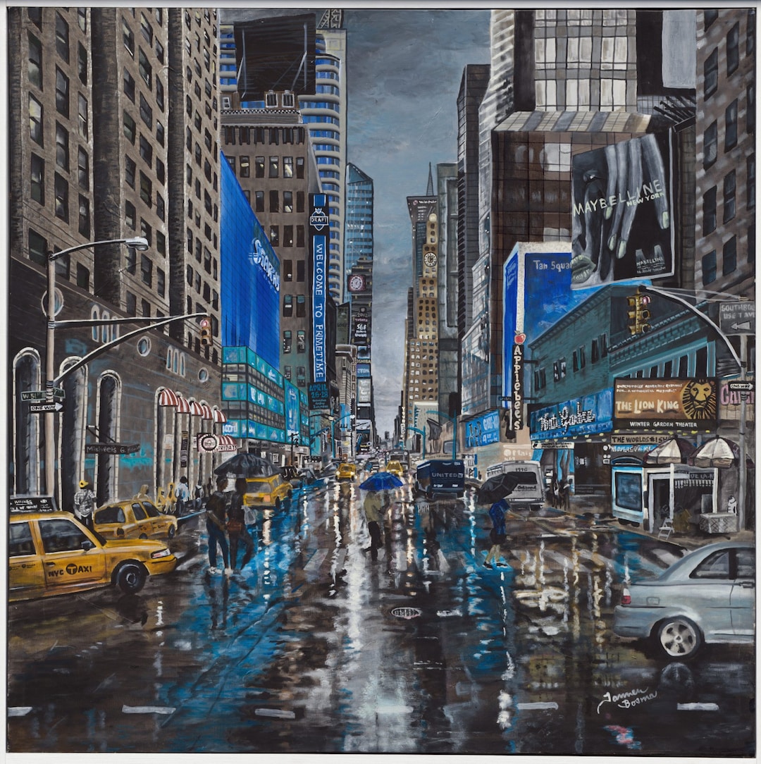 Fine Art Print of Acrylic Realistic Painting "new York City" NYC City ...