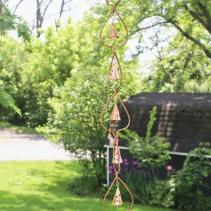 Aspen With Bell Rain Chain, Garden Rain Chain, Yard Art Decor, Gardener ...