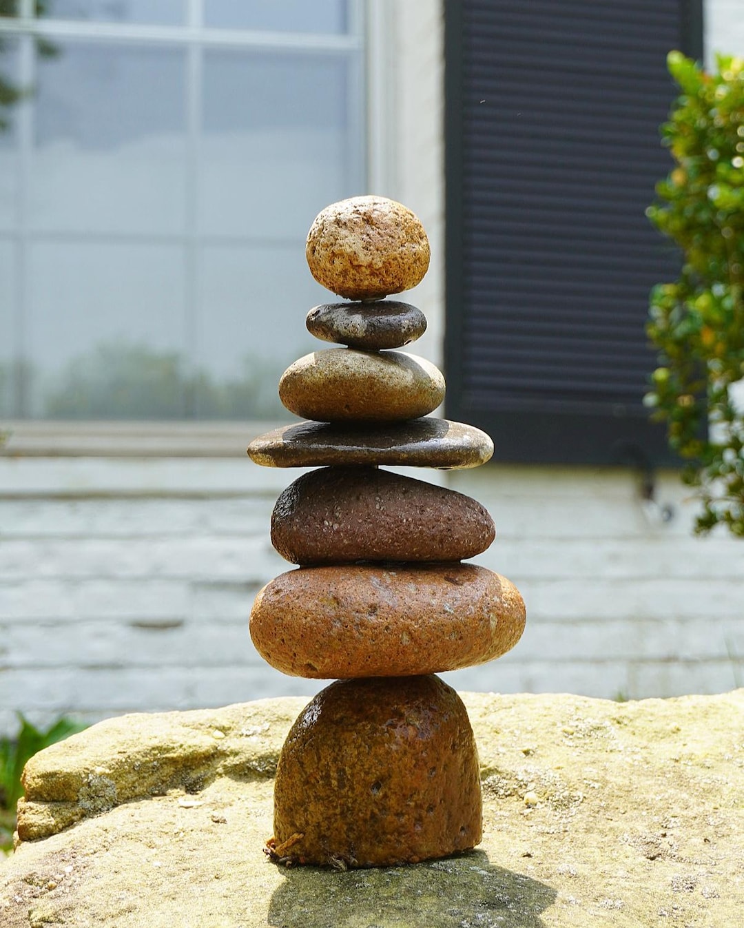7-stone Cairn Garden Statue | Stone Statues | Garden Art | Outdoor ...
