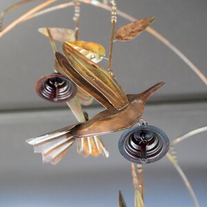 Hanging Hummingbirds Mobile | Garden Bird Decor | Handcrafted Metal ...