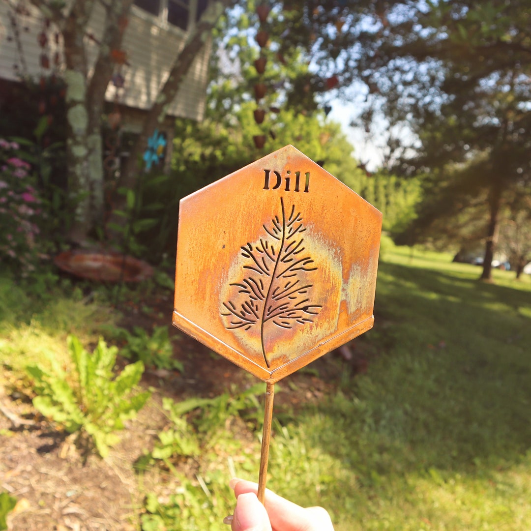 Dill Herb Garden Stake, Dill Herb Sign Decor, Yard Stake, Garden Decor ...
