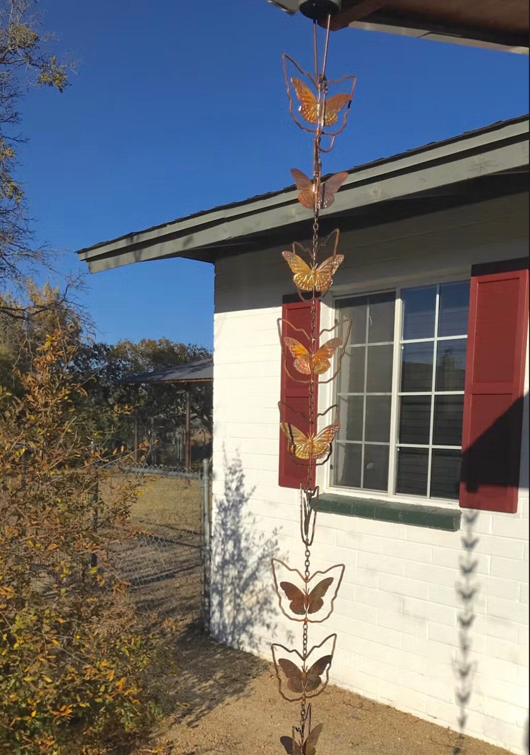 Butterfly Rain Chain | Hanging Ornaments | Garden Decor | Yard Art ...
