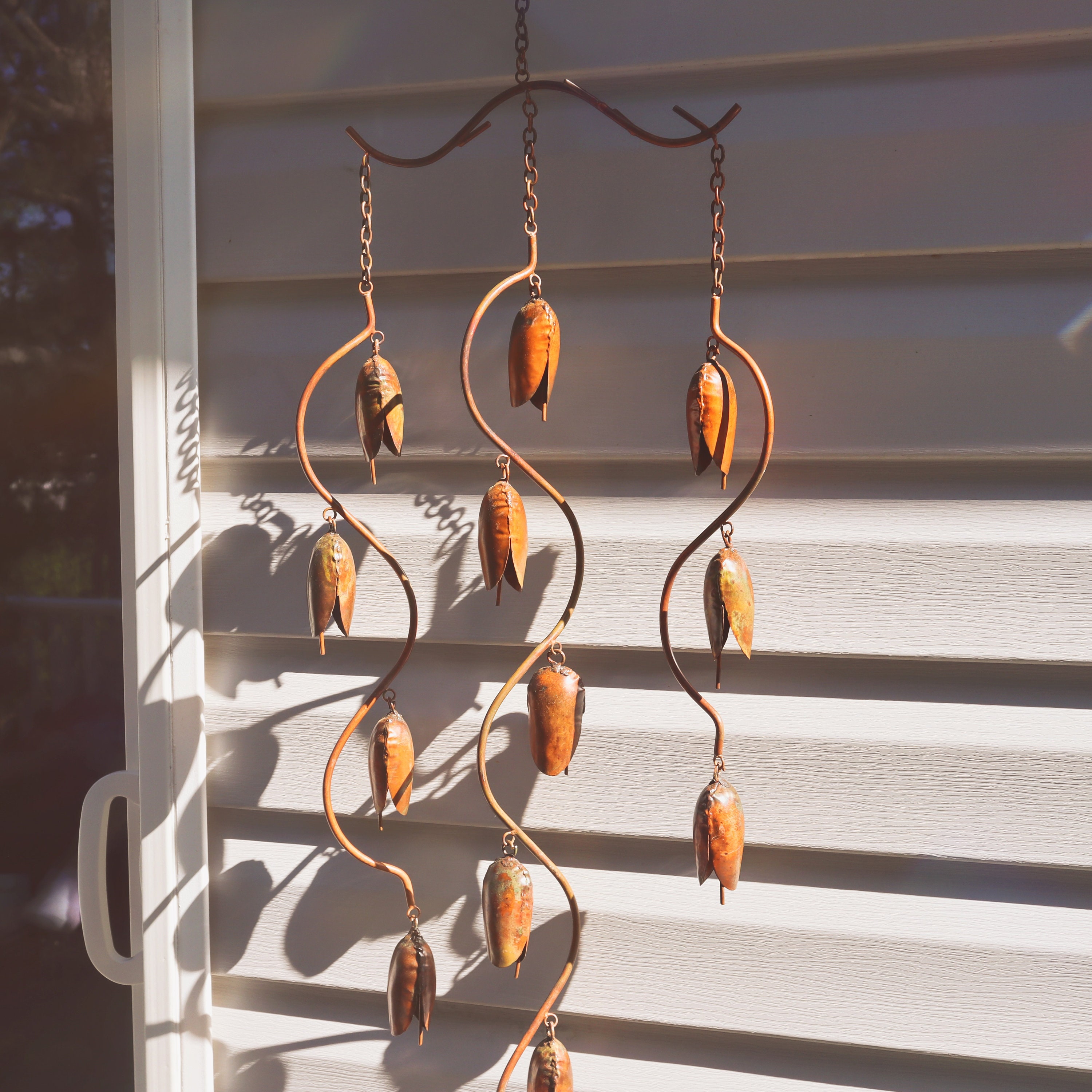 Triple Bell Spiral Wind Chime Wind Chimes Rustic Wind - Etsy