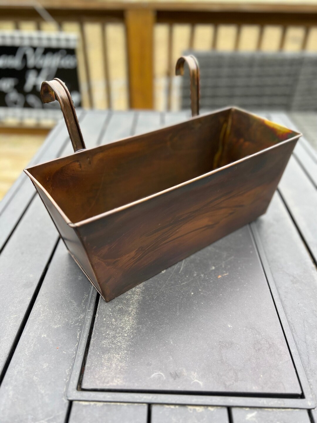 Rectangular Rail Planter, Flamed, Hanging - 15" Houseplants, Gifts for ...