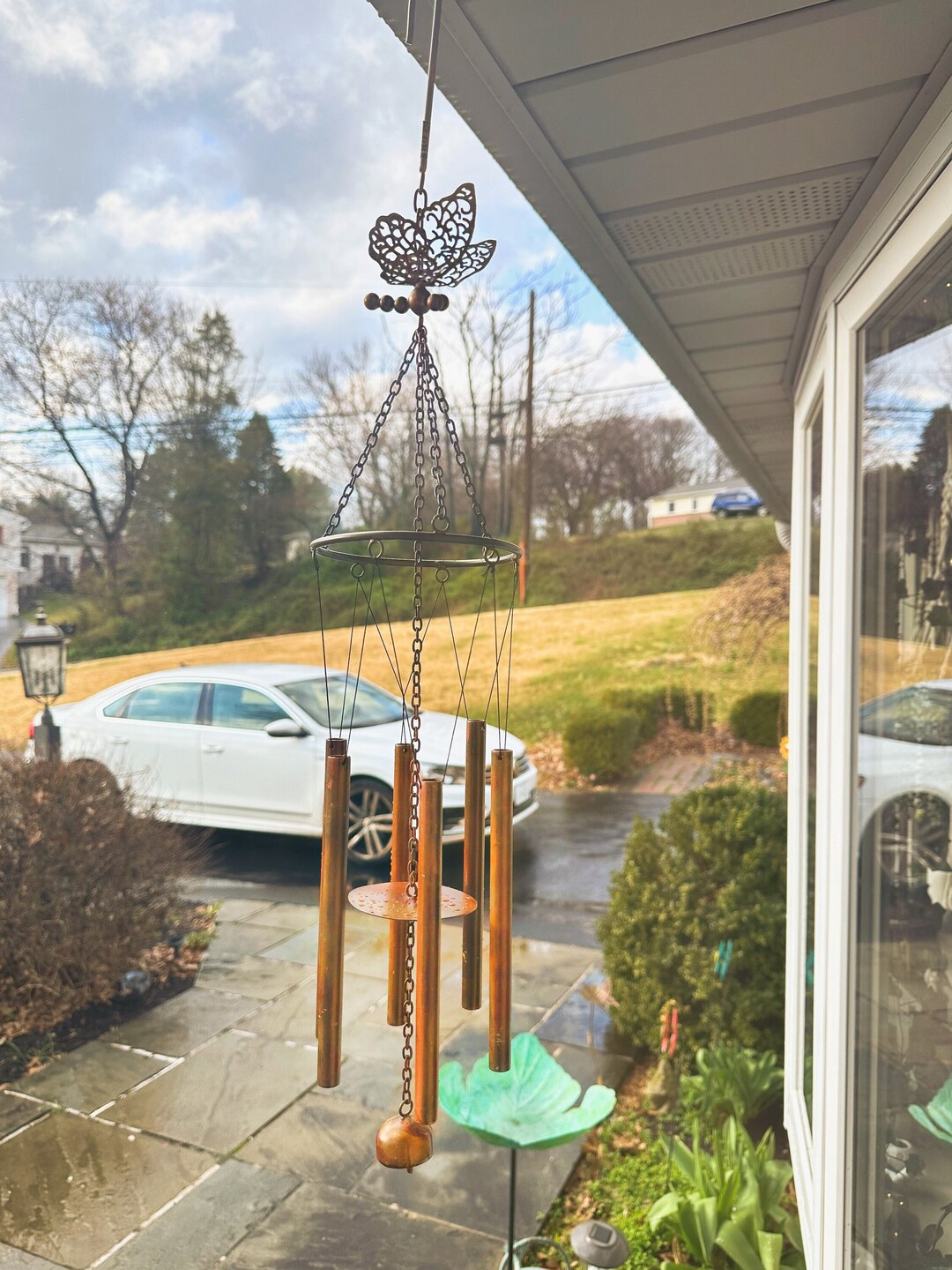 Hanging Butterfly Pipes Wind Chime Gifts for Mom Garden Decor Yard Art ...