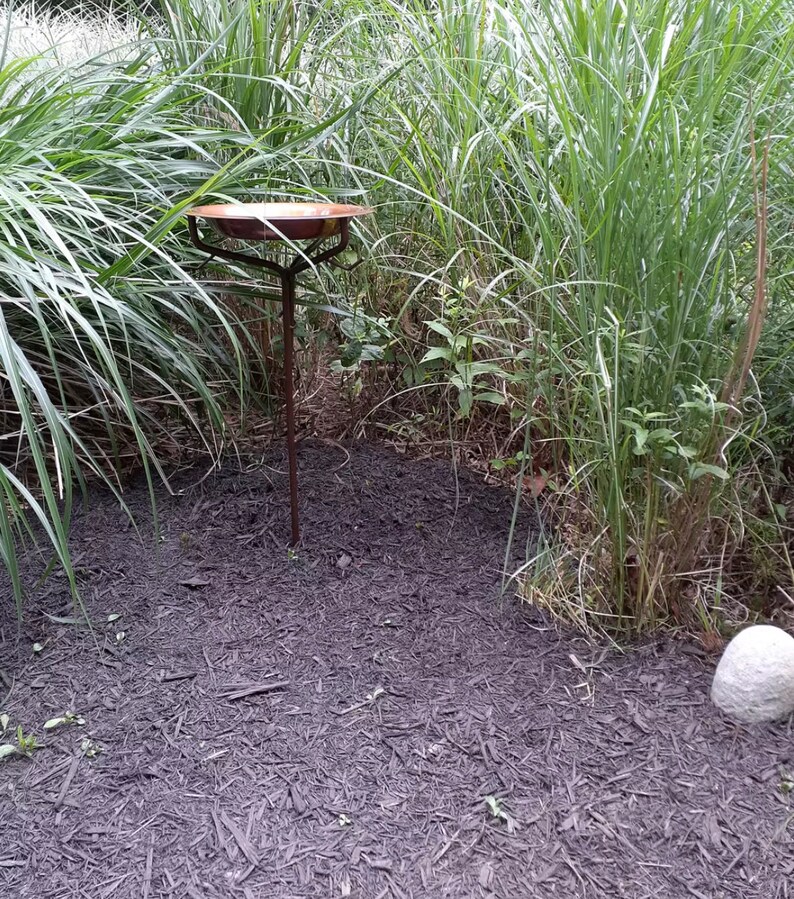 Solid Copper Bird Bath With Twig Base Staked Happy Gardens - Etsy