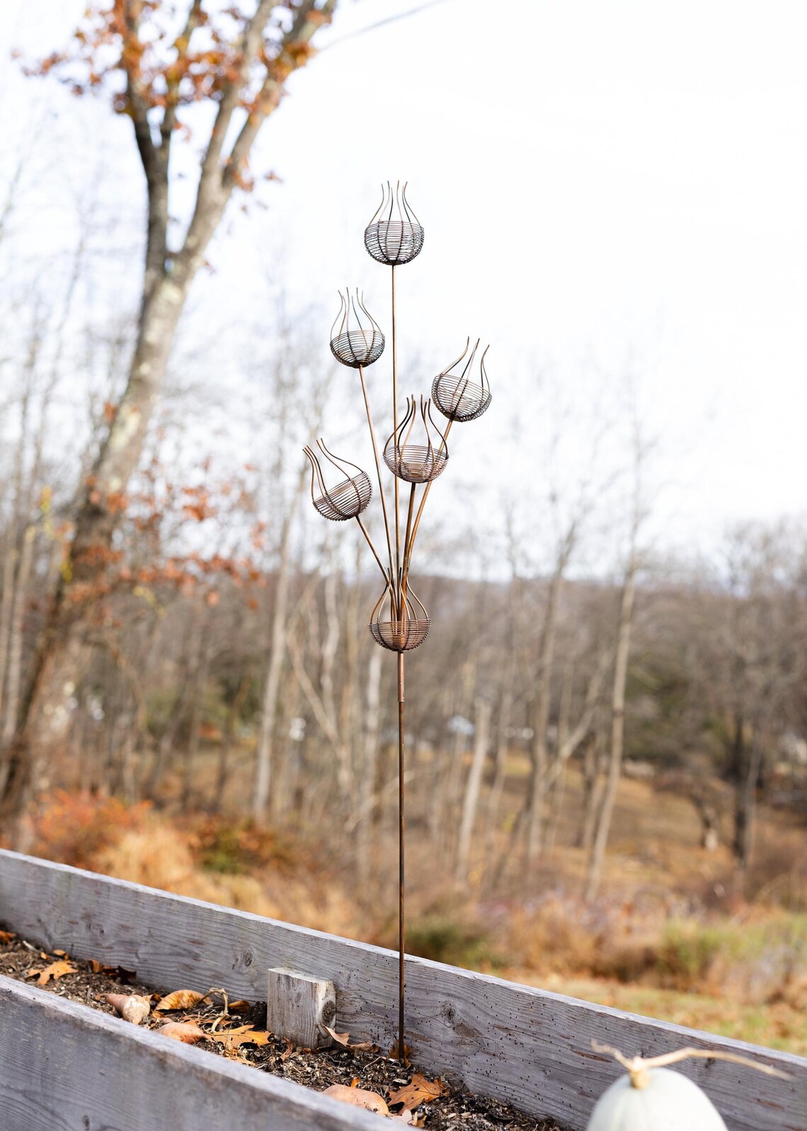 Wire Nest Garden Stake | Modern Metal Garden Decor | Artistic Yard ...