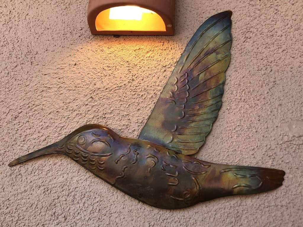 Hanging Hummingbird Fence Wall Hanging Bird Yard Decor | Etsy