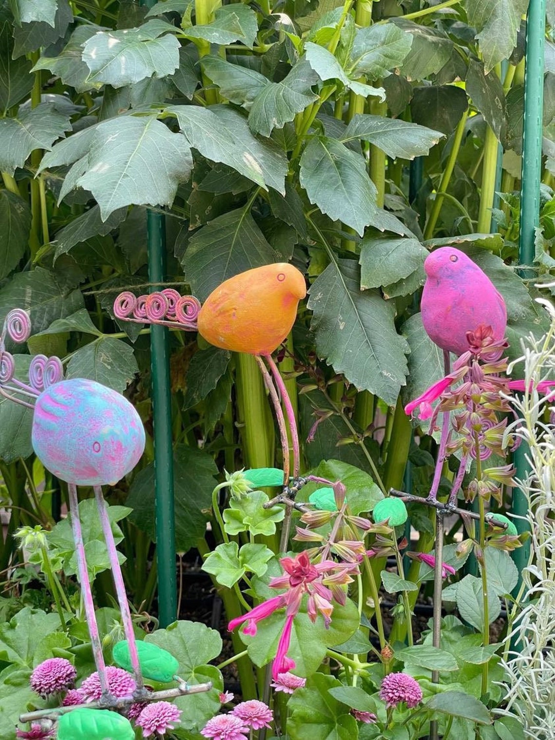 Standing Birds Assorted Colors Garden Stakes Yard Art - Etsy
