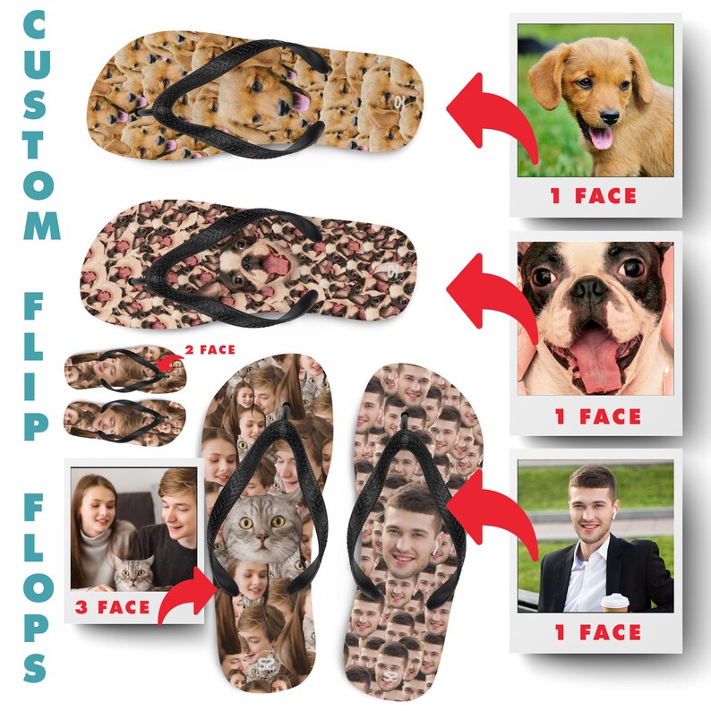 Personalized Flip Flops, Custom Photo Based Print Flipflops, Customized ...