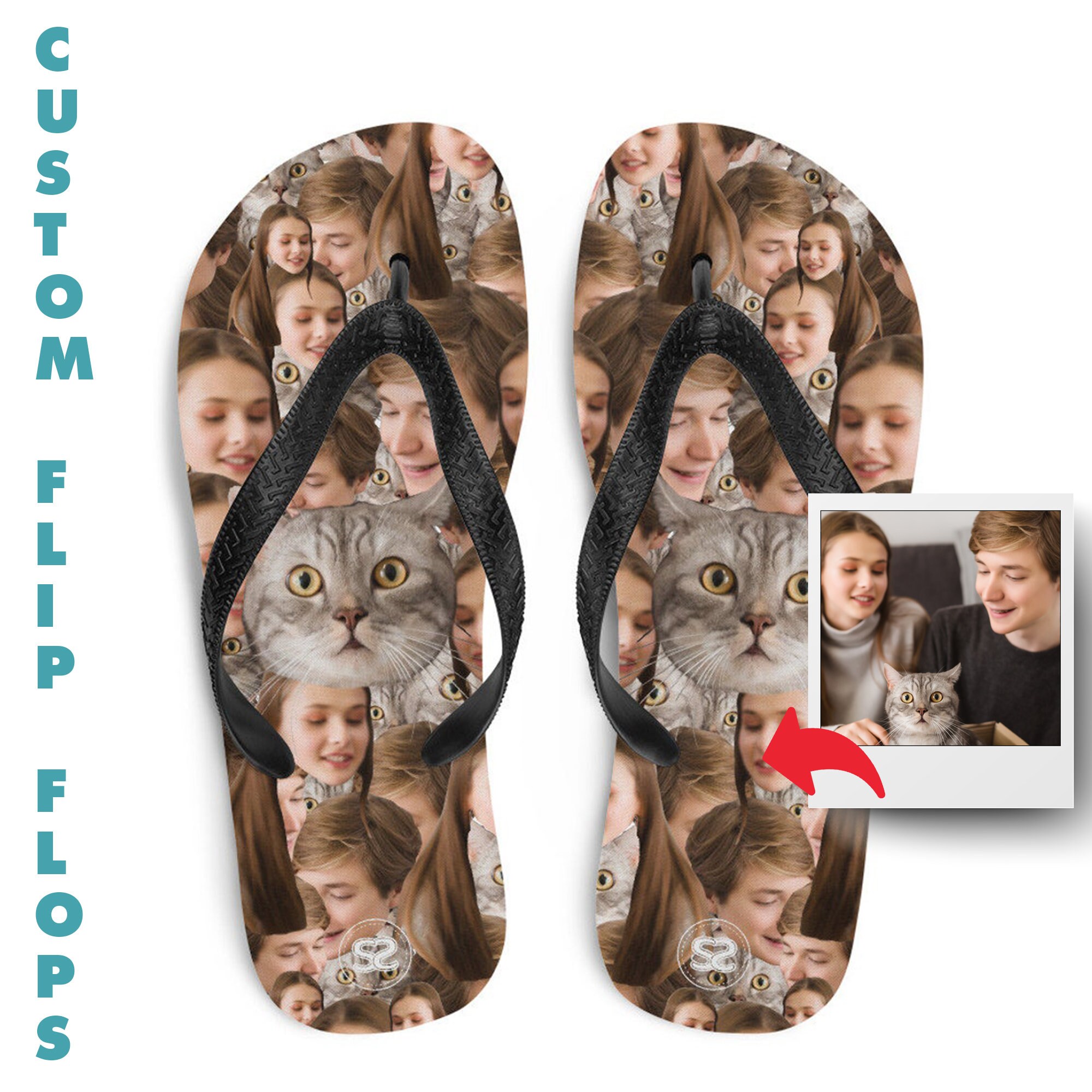 Personalized Flip Flops, Custom Photo Based Print Flipflops, Customized ...