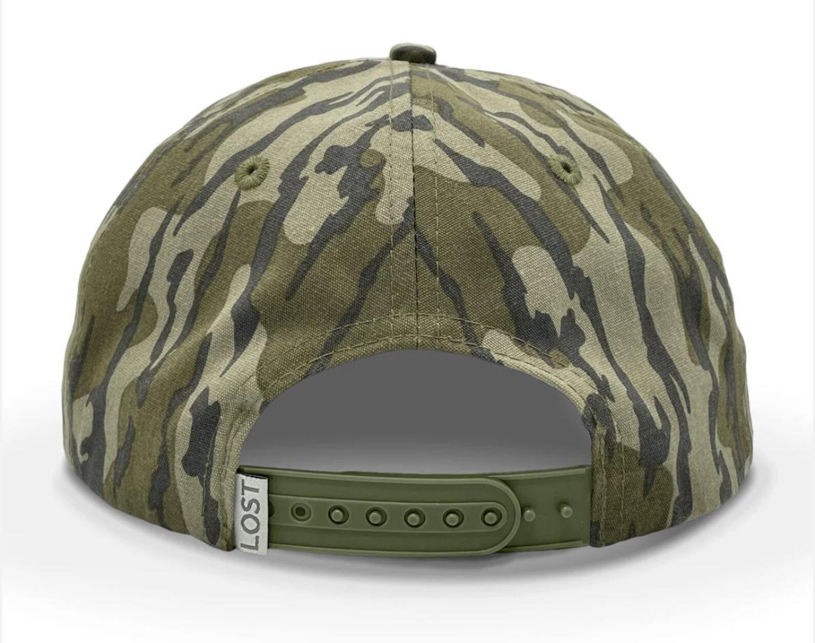 Men’s Lost Hat Co Goat Rope Hat Little Debbie Hunting Club Leather Patch Hat | Bottomland Camo ...