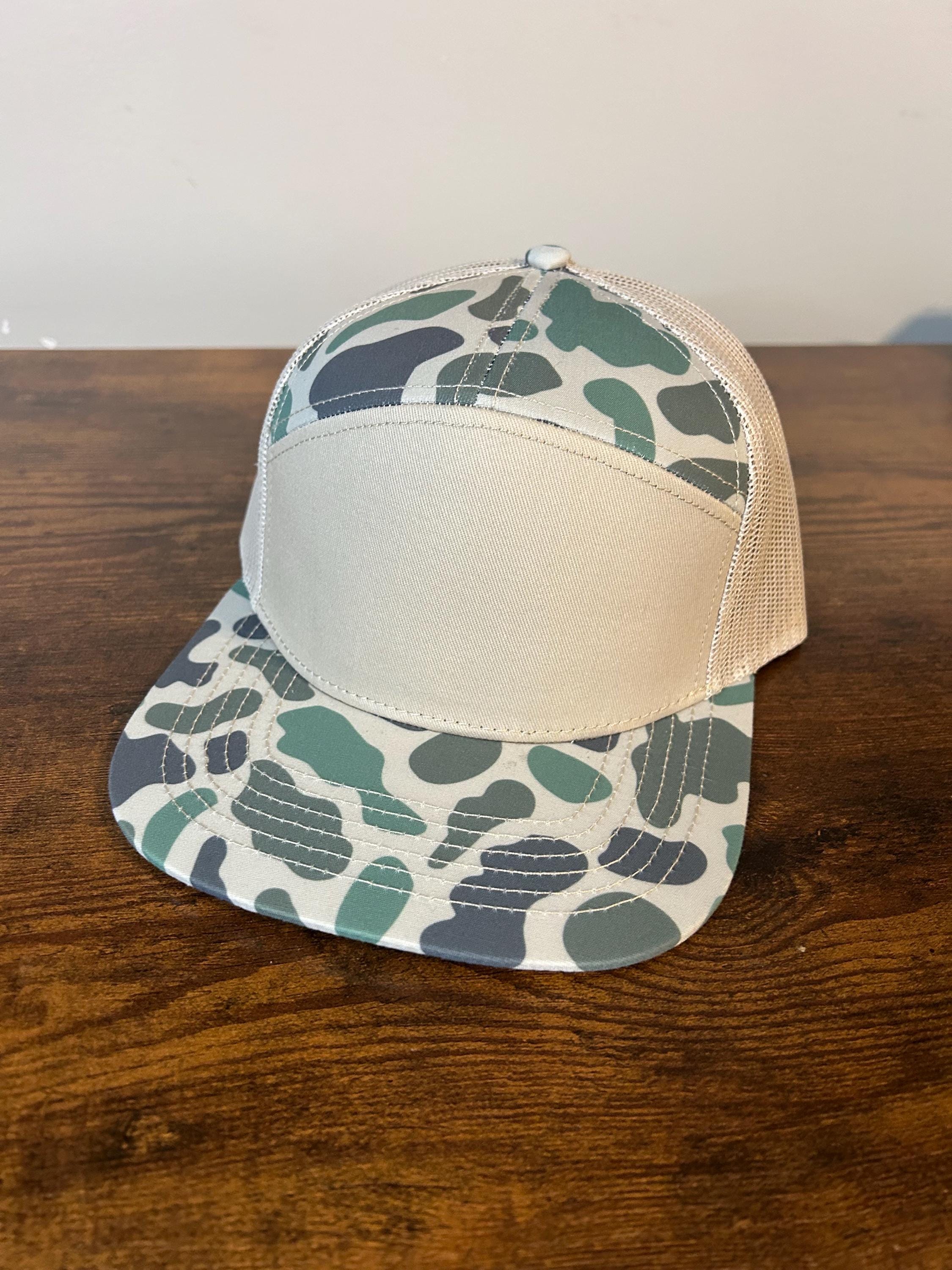 Men’s Lost Hat Co 7 Panel Trucker Hat Mallard Time Hunting Club Leather ...