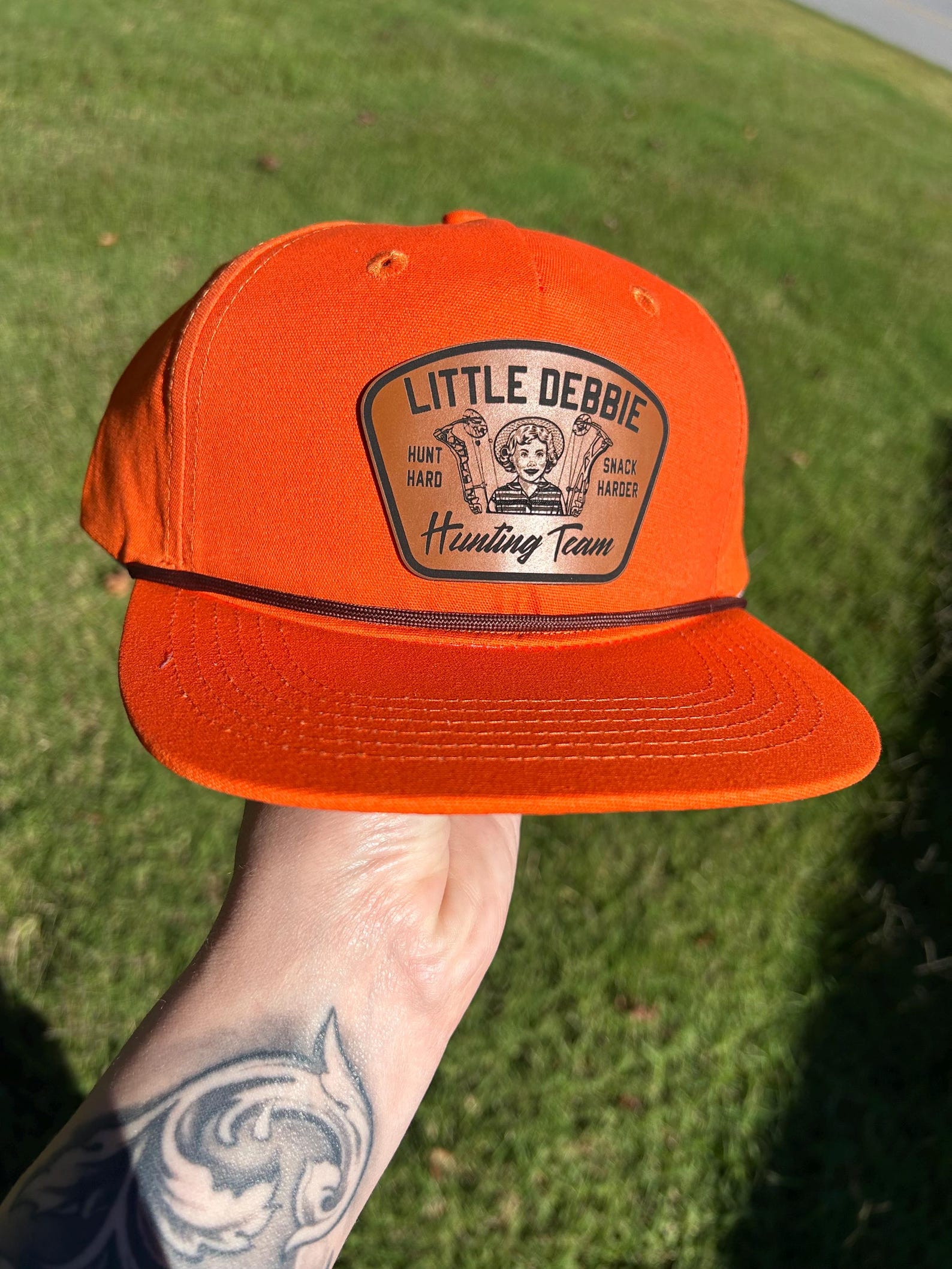 Men’s Lost Hat Co Goat Rope Hat Little Debbie Hunting Club Leather ...