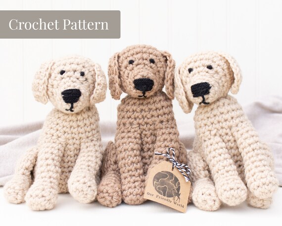 Labrador Crochet Pattern Golden Retriever Crochet Dog | Etsy