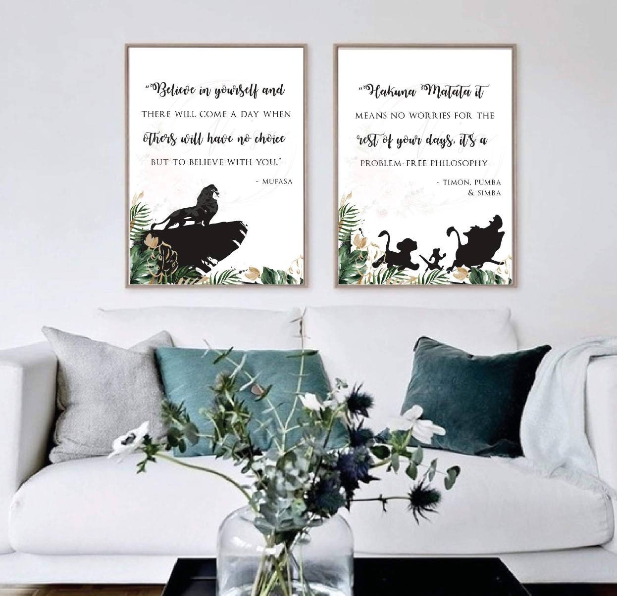 Disney Quote Posters Disney Wall Art Set of Six Disney | Etsy Hong Kong