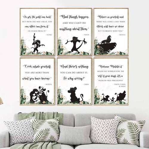 Disney Set of 3 Quote Posters Disney Prints Lion King | Etsy