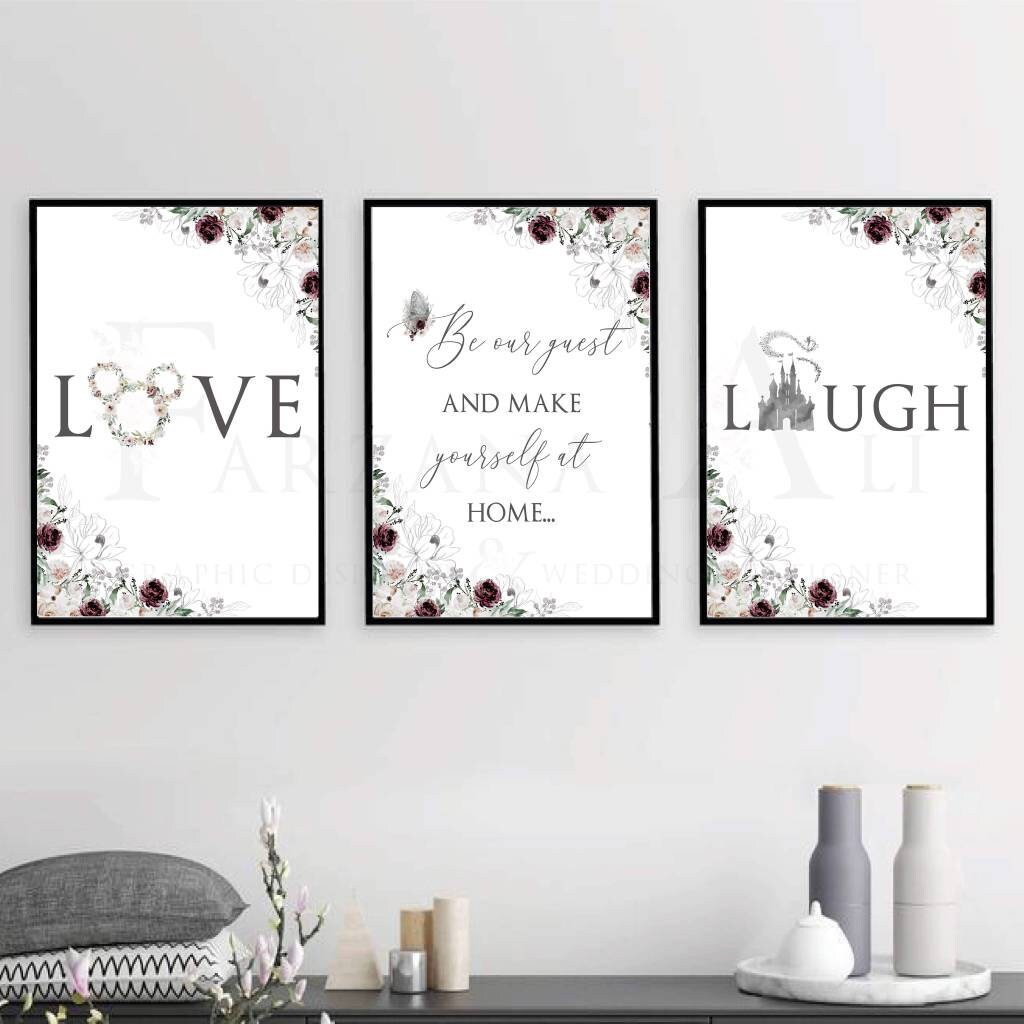 Disney Set of 3 Quote Posters Disney Print Disney Home | Etsy