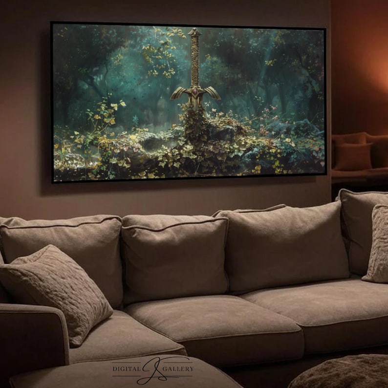 Legend of Zelda Master Sword in a Forest Engulfed by Vines, Samsung the ...