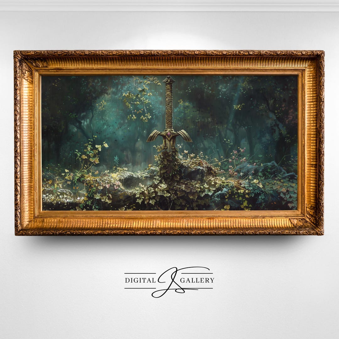 Legend of Zelda Master Sword in a Forest Engulfed by Vines, Samsung the ...